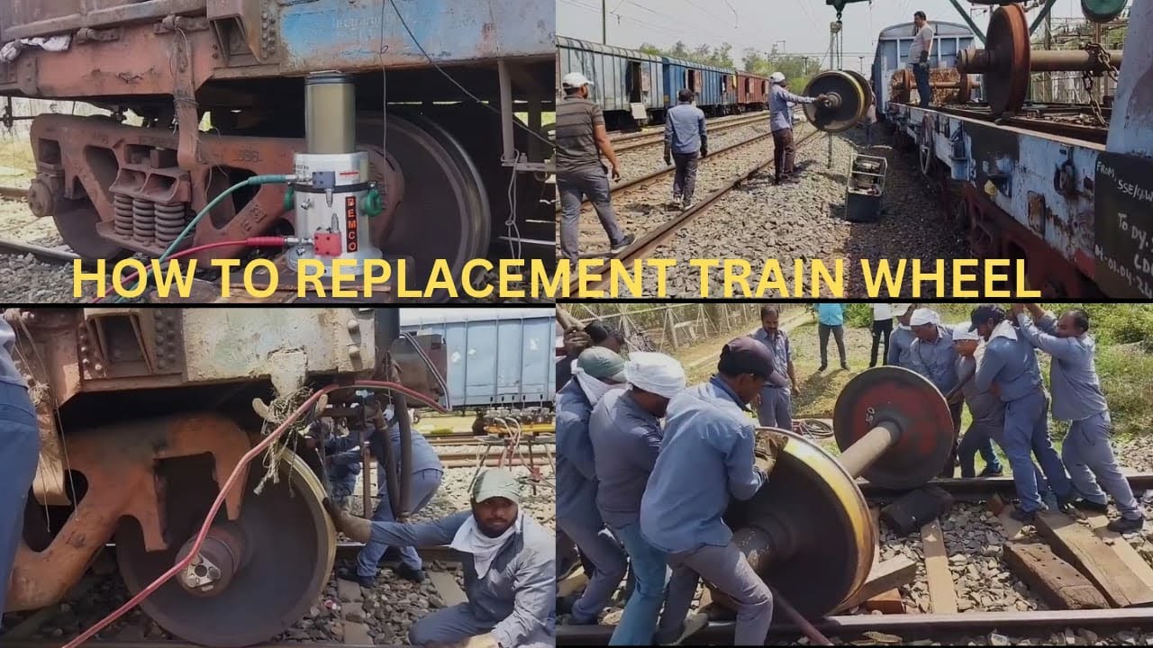 How To Replacement Train Wheel || Breakdown hot axle wheel changing ...