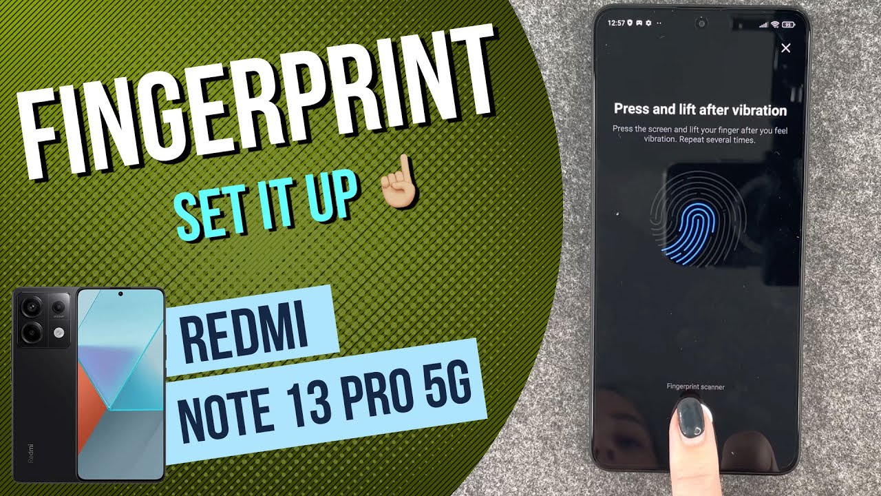 set up fingerprint redmi note 13 pro 5g - YouTube