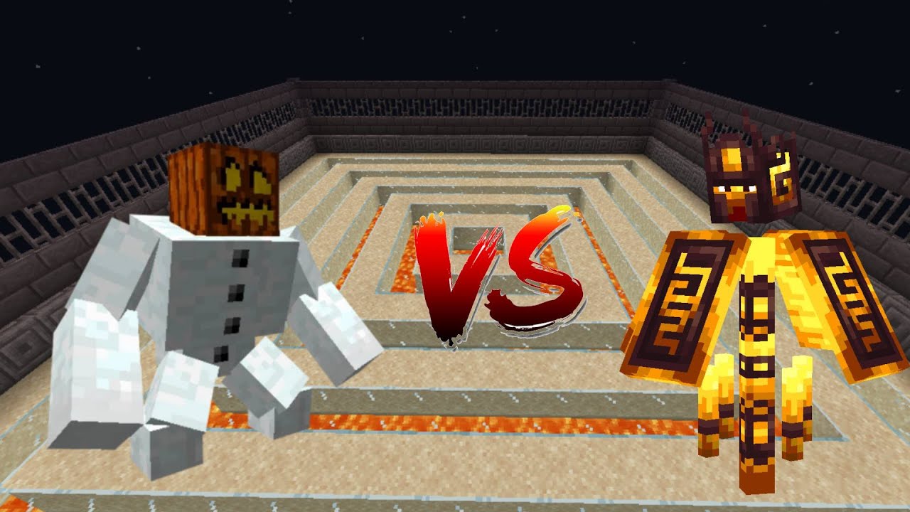minecraft mob battle 34- hovering inferno vs mutant snow golem - YouTube