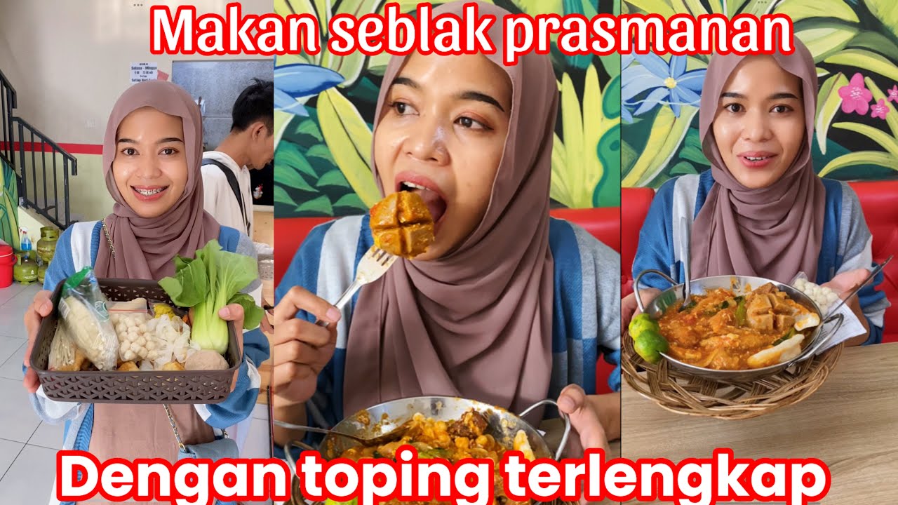 Makan seblak prasmanan dengan toping terlengkap - YouTube
