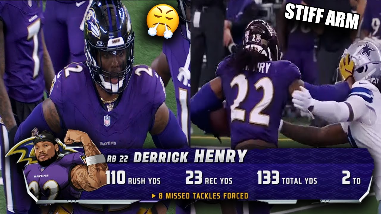 Derrick Henry 'EMBARRASSED' Cowboys Defense + NASTY STIFF ARM 😳 Ravens ...