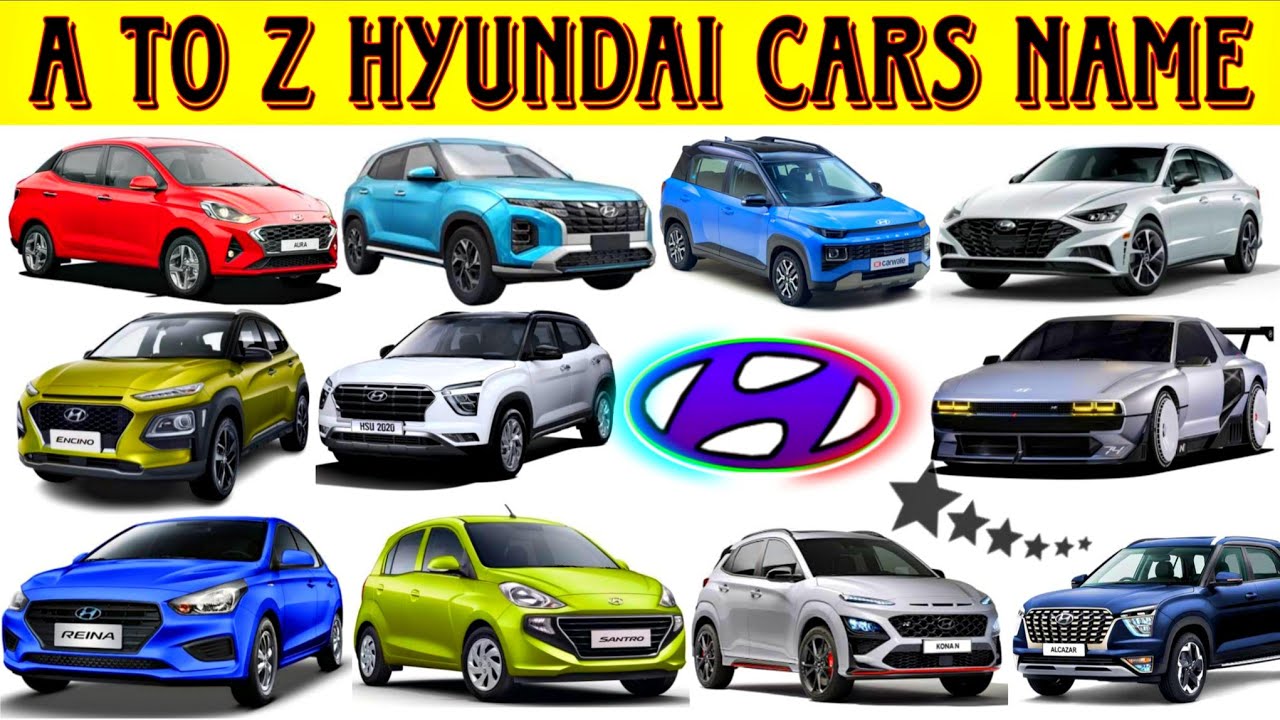 A TO Z HYUNDAI CAR'S NAME||CARS NAME IN ALPHABETICAL WAY ||HYUNDAI ...