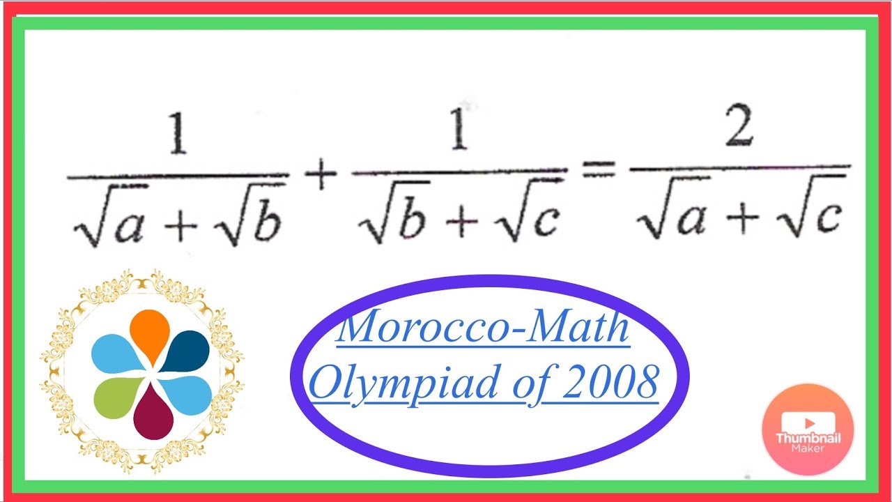 Moroccan Mathematical Olympiad 2008 - YouTube