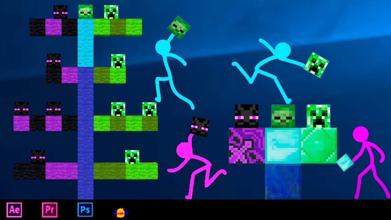 Animation VS Minecraft Cartoon ~ BUILDING EXTRA GOLEMs ⚡ Stick man vs ...