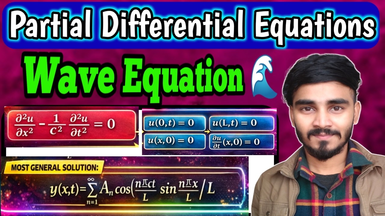 Wave Equations💡General Solution of Wave Equation (PDE)📚Wave Eq in ...