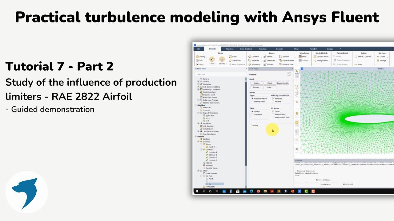 Turbulence modeling with Fluent - Tutorial 7.2 - Production limiters - RAE 2822 Airfoil - YouTube