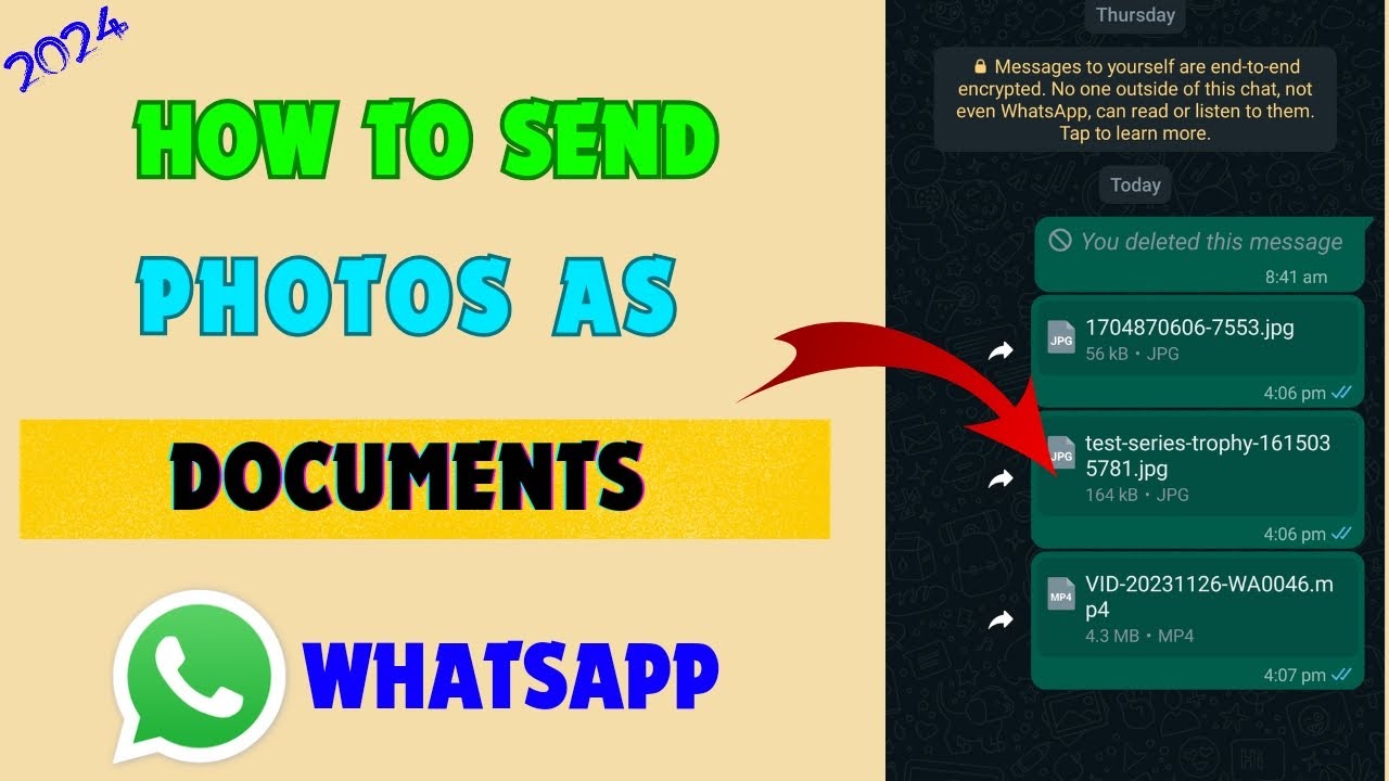How to send photo in document in whatsapp 2024||Whatsapp me documents ...