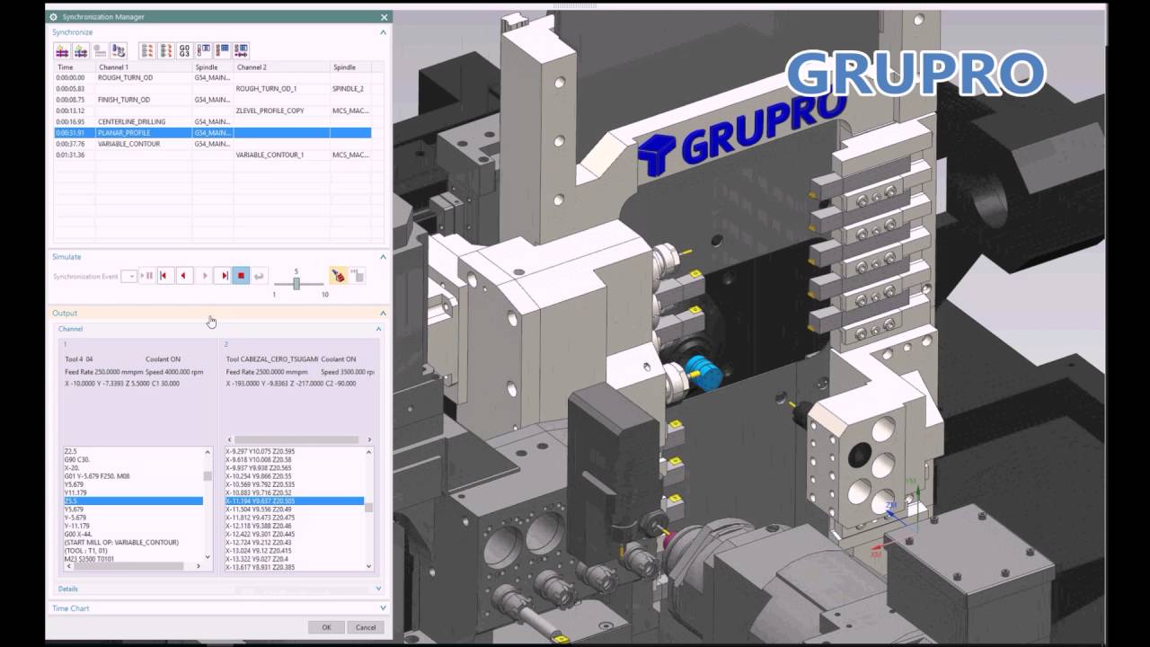 ISV SWISS LATHE 2 CHANNELS NX CAM - YouTube