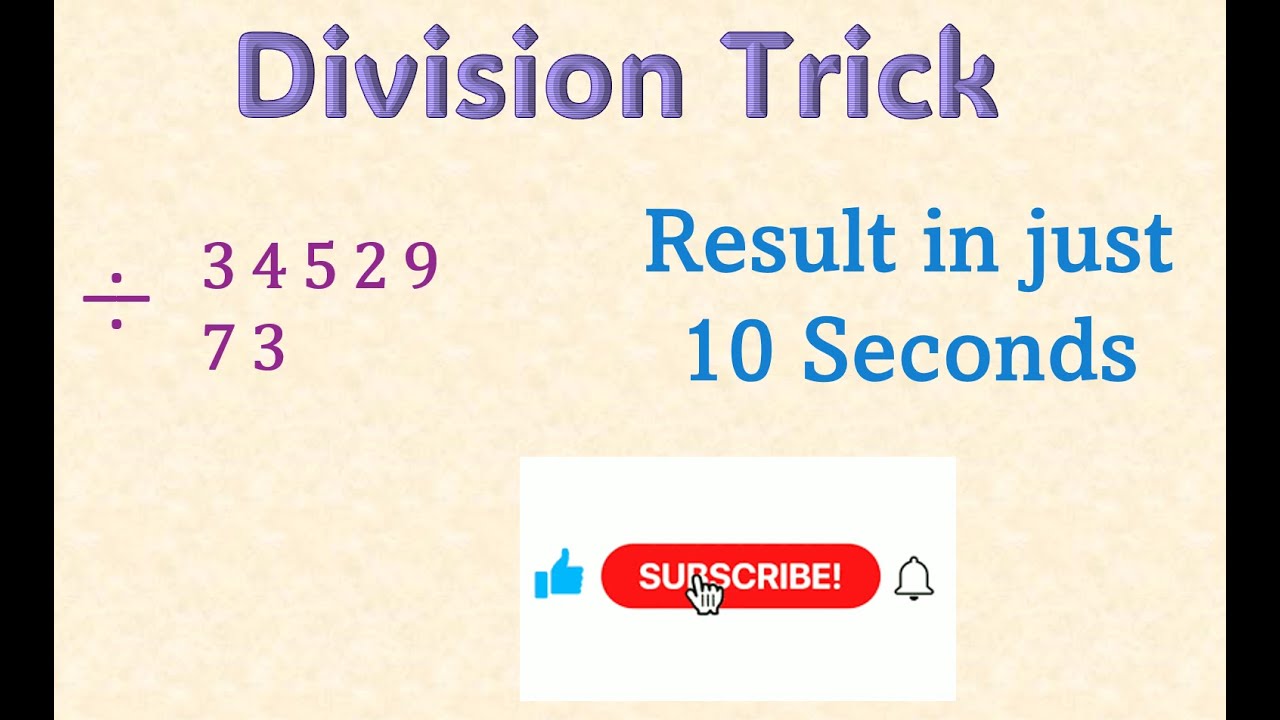 10 Second Division Trick | Maths Division Trick | Fast Division ...