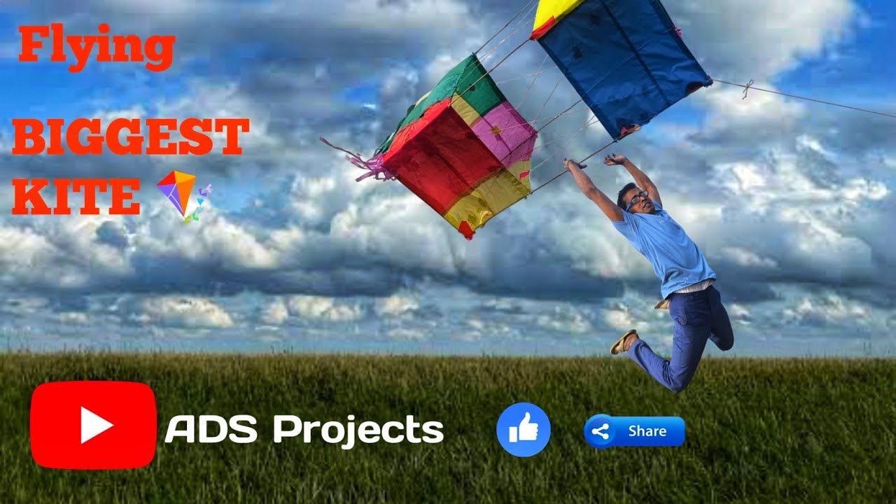 Flying Biggest Kite | 7 fit long Kite | @ADS_Projects - YouTube