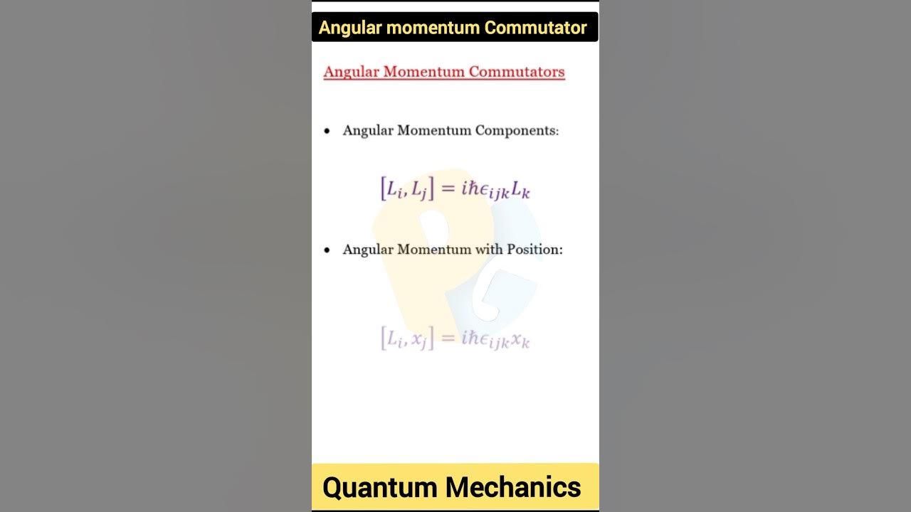Commutator Bracket | Angular Momentum Commutator Bracket | CSIR NET Quantum Mechanics PYQs # ...