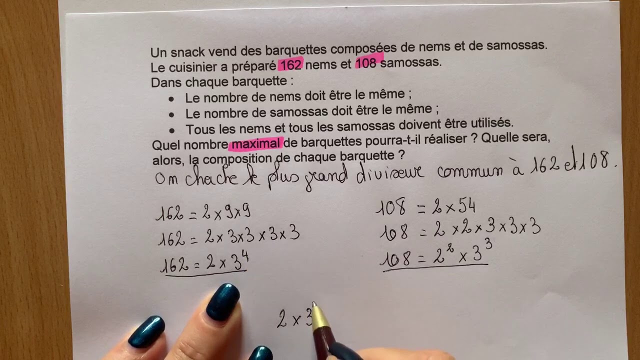 Plus grand diviseur commun à deux nombres (3e) - YouTube
