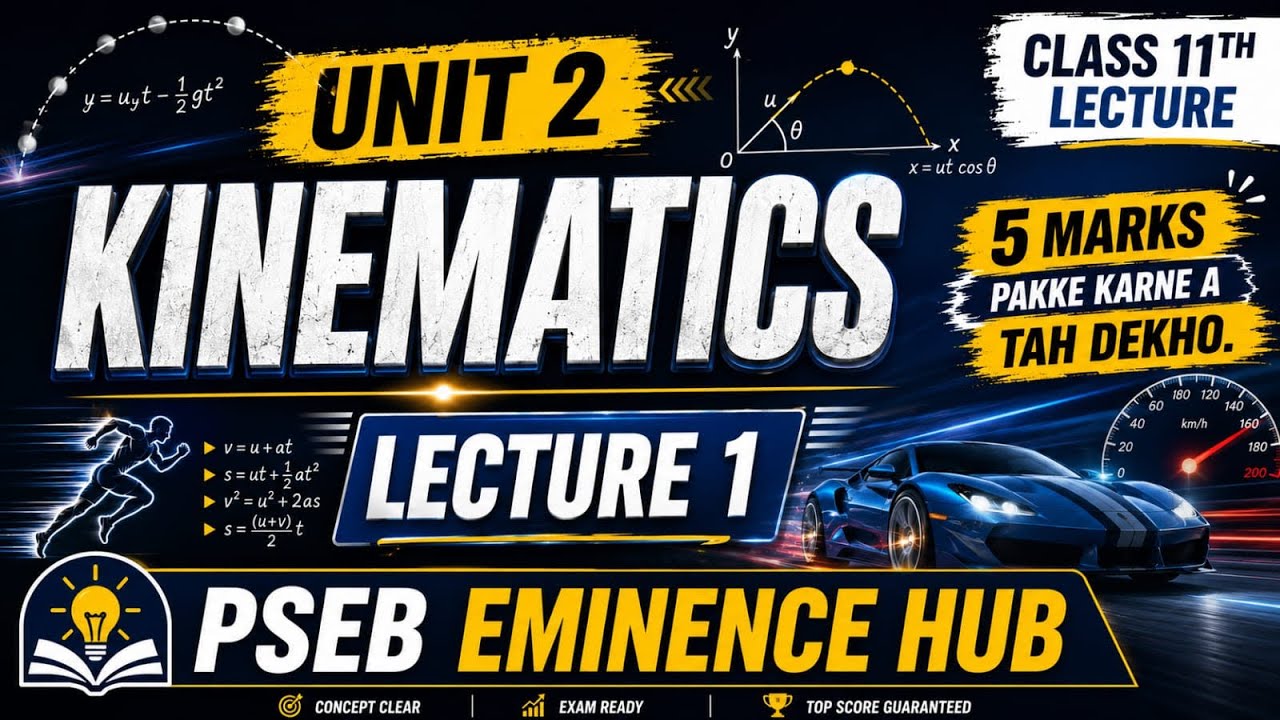 Class 11th Physics | Unit 2 Kinematics Lecture 1 🔥 | 5 Marks Pakke ...