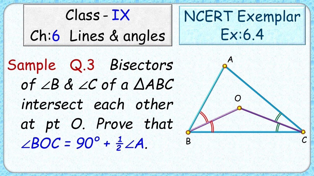 Bisectors of angles B & C of a triangle ABC intersect each other at pt ...