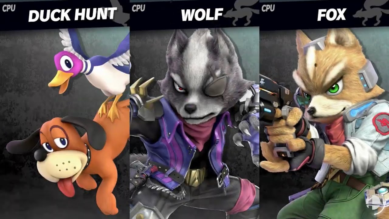 Super Smash Bros. Ultimate - Duck Hunt VS Wolf VS Fox - YouTube