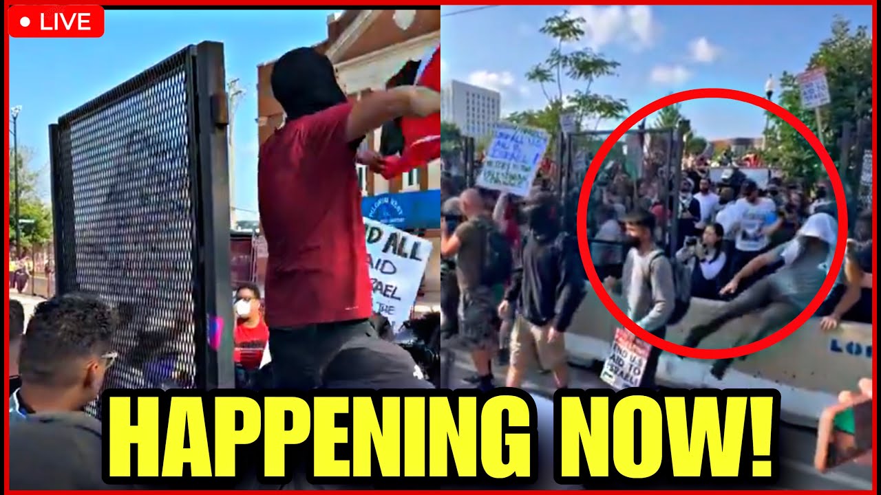 BREAKING: Protestors Are BREAKING THROUGH DNC Wall... POLICE STAND OFF ...