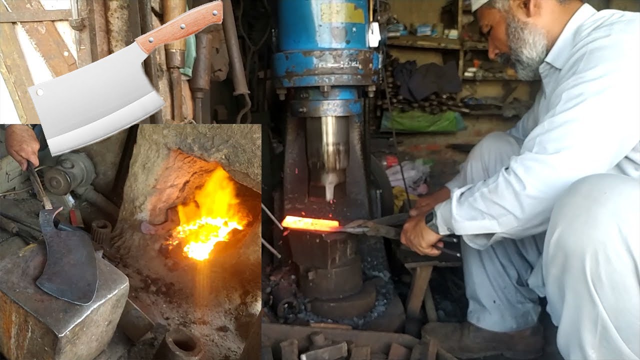 Very Interesting ! Very Big Meat Cleaver Knife Forging Process | Knife ...