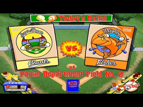 Backyard Baseball (PC) Gameplay - (Game #8: Giants @ Fishes)