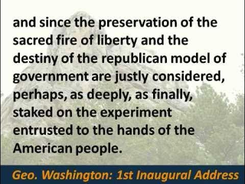 President George Washington - First Inaugural Address - Hear and Read ...