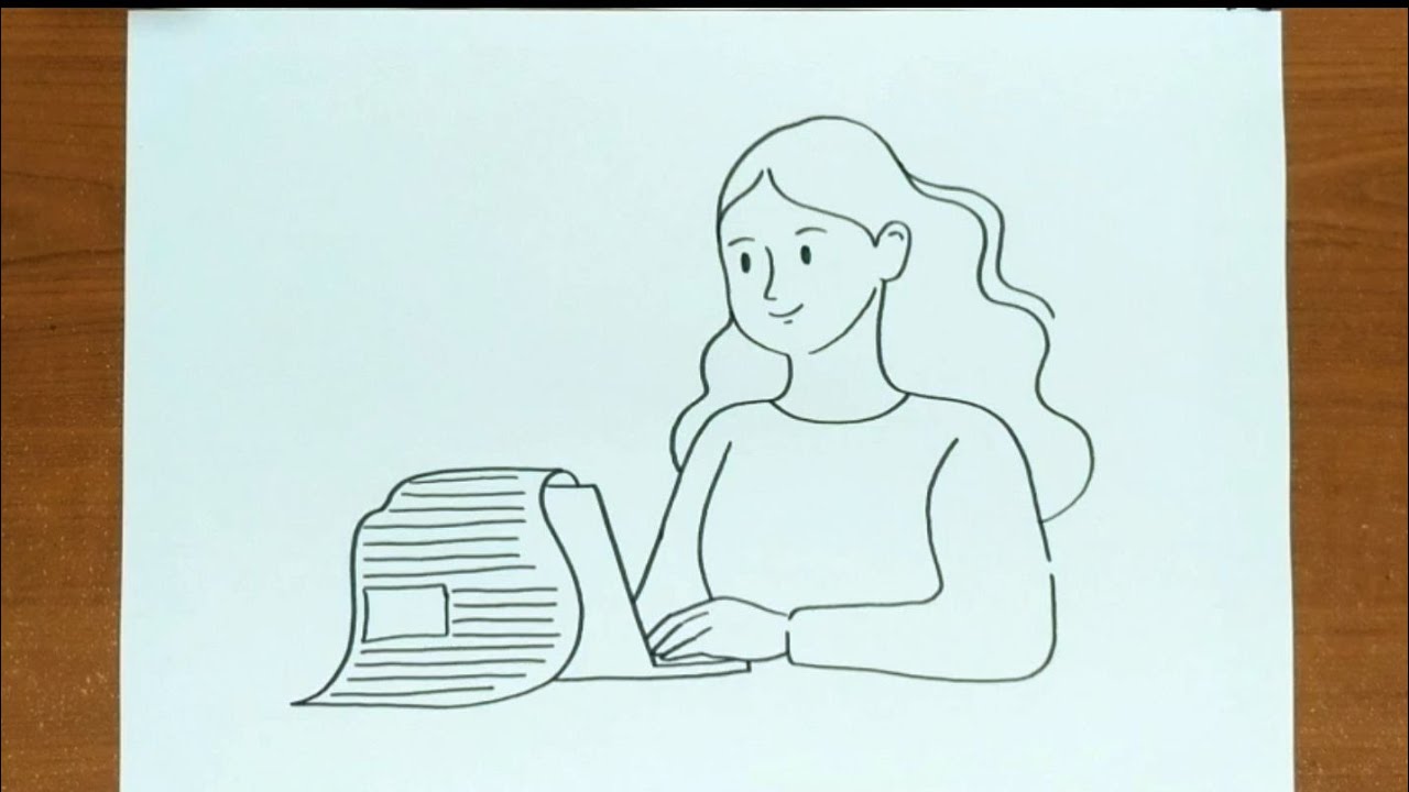 How To Draw WRITER Step by Step - YouTube