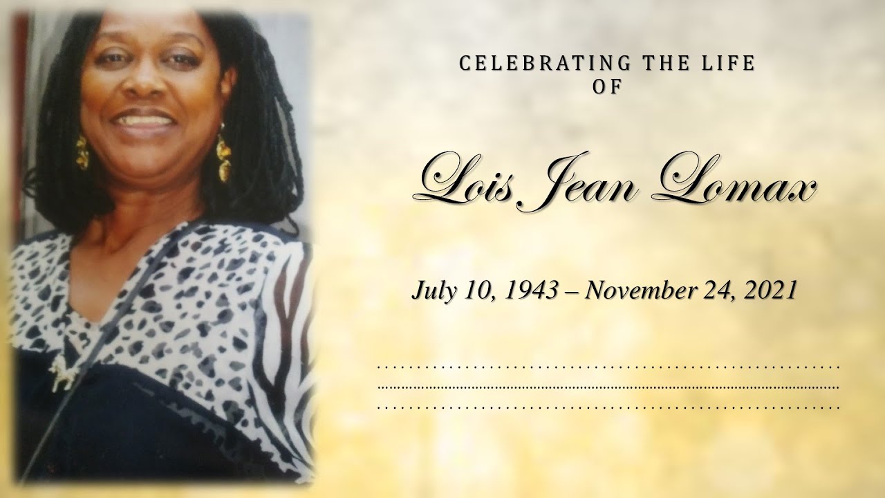 Lois Jean Lomax - Funeral Service - YouTube