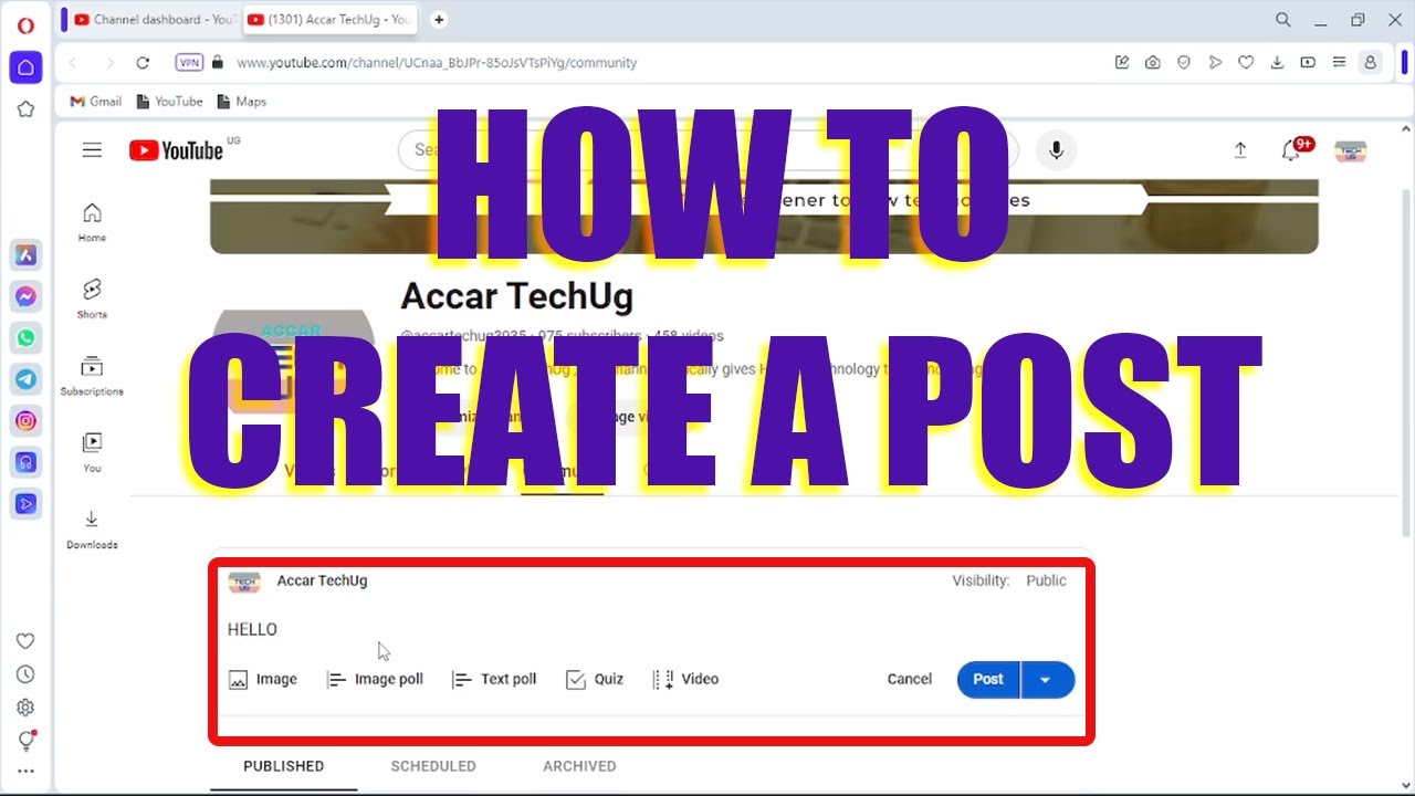 How to create a post on youtube - YouTube