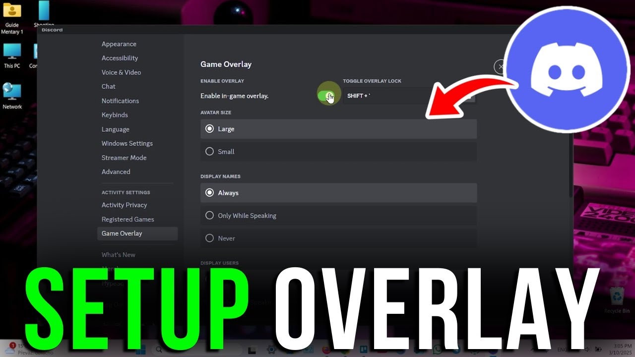 How to Enable and Configure Discord Overlay on a PC - YouTube