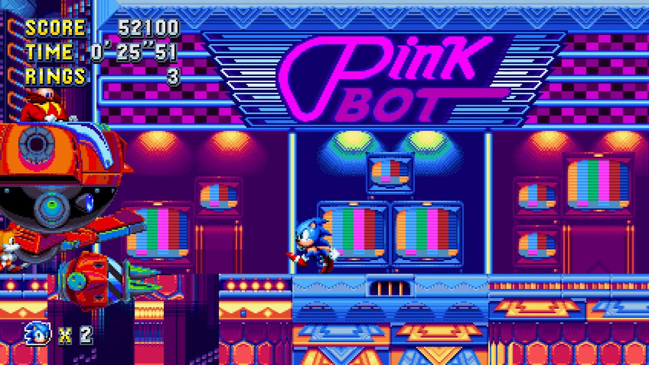 Sonic Mania PC - Death Egg Robot In Studiopolis Act 1 - YouTube