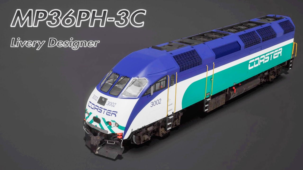 MP36PH-3C (TSW2/ PS4) Coaster unit+ coaches + cab 1 on livery designer ...