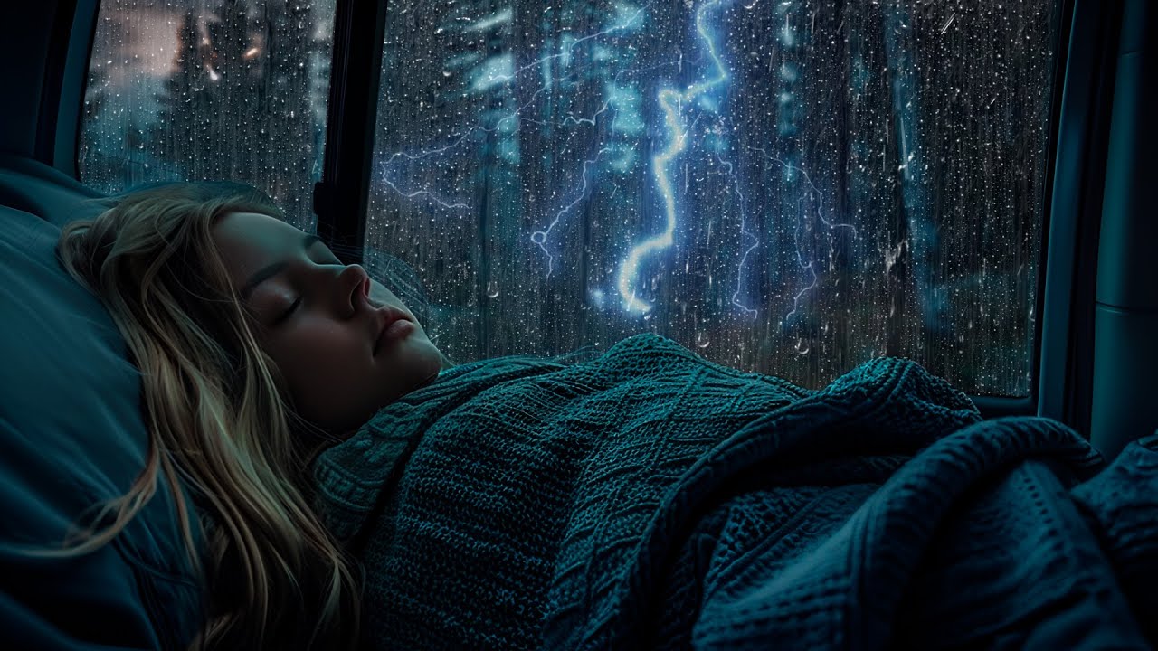 Sleep Immediately on Car with Heavy Rain & Screaming Thunder in Foggy ...
