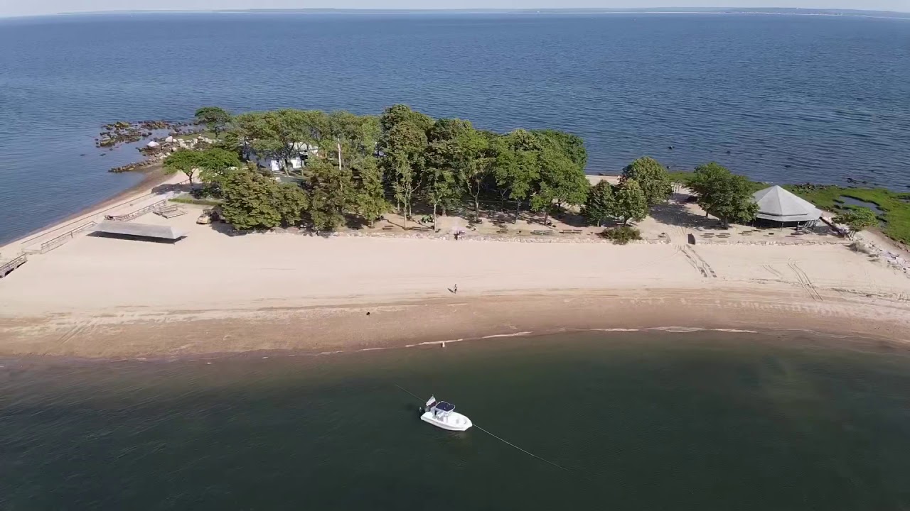 Island Beach Greenwich Connecticut fly around - YouTube