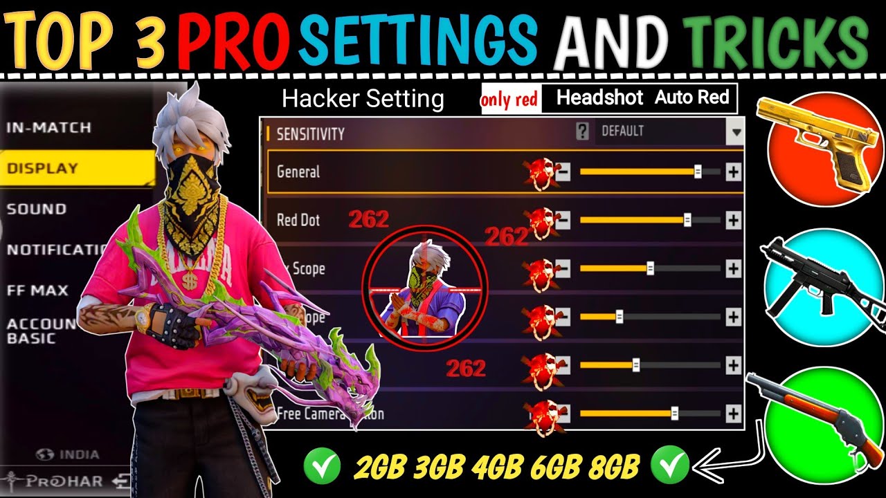 Free Fire Auto Headshot Trick 2025 Sensitivity | 2gb, 3gb, 4gb, 6gb ...