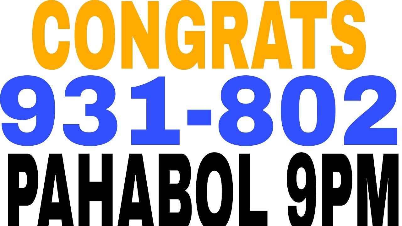 CONGRATS 👉931-CODE 198👉802 MINUS 1 SA 931 , PAHABOL 9PM - YouTube