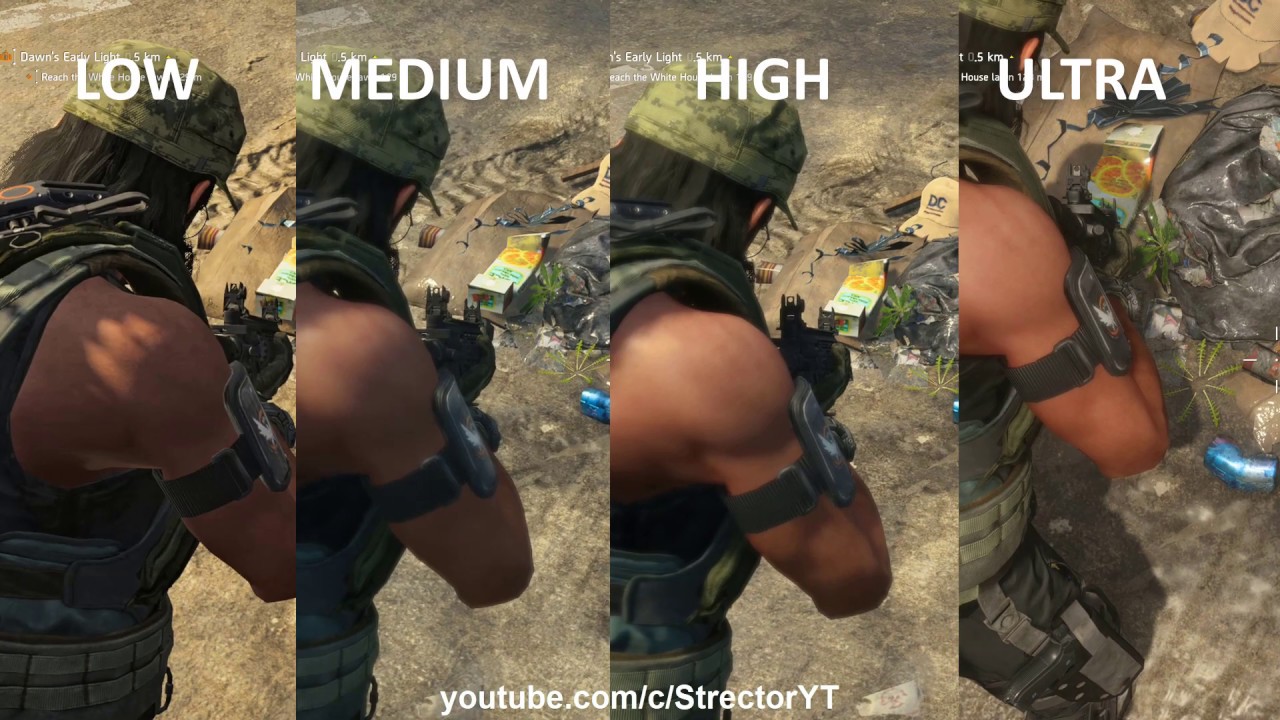 The Division 2 Graphics Comparison: [ULTRA-HIGH-MEDIUM-LOW] - YouTube