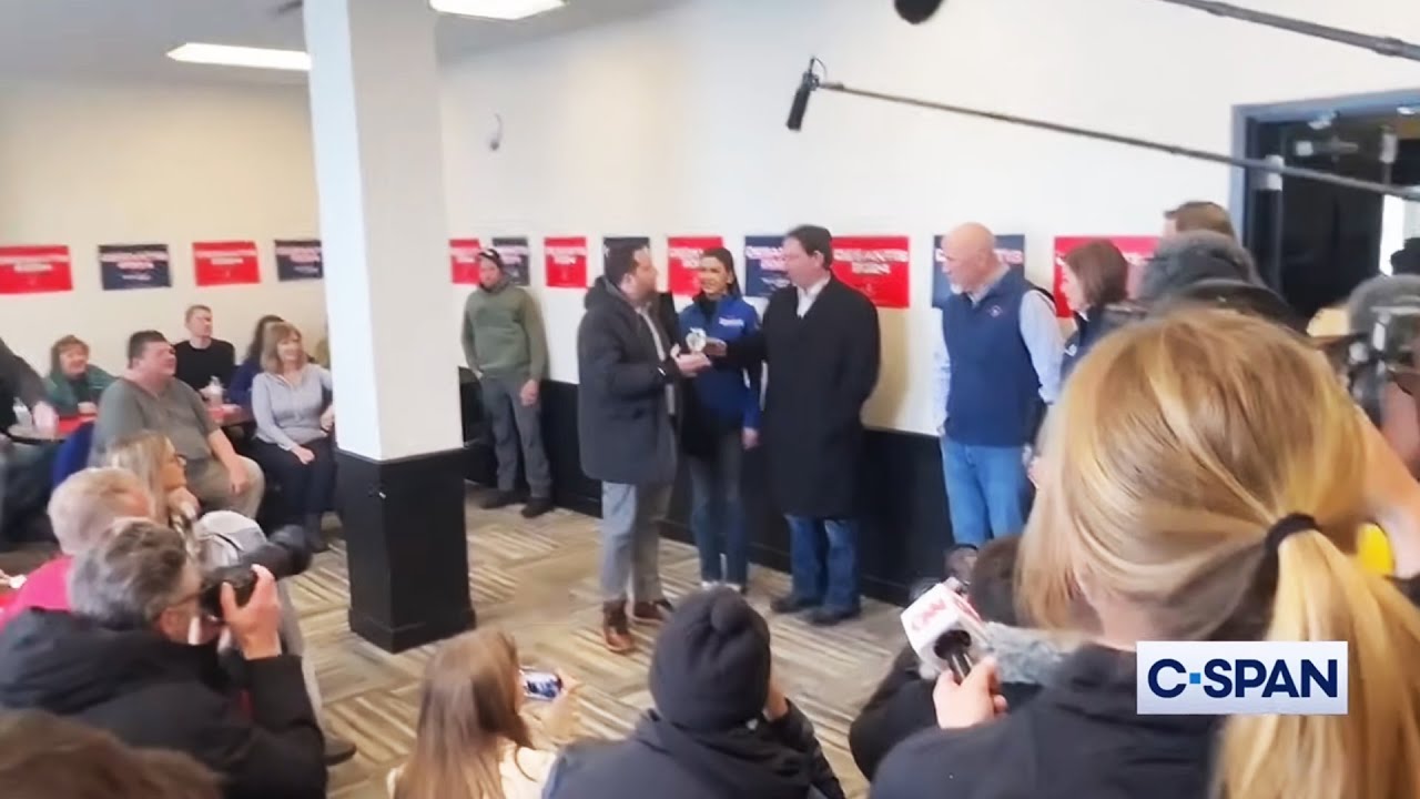 Ron DeSantis given participation trophy, visibly uncomfortable - YouTube