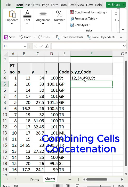 Combining Cell in Excel - YouTube