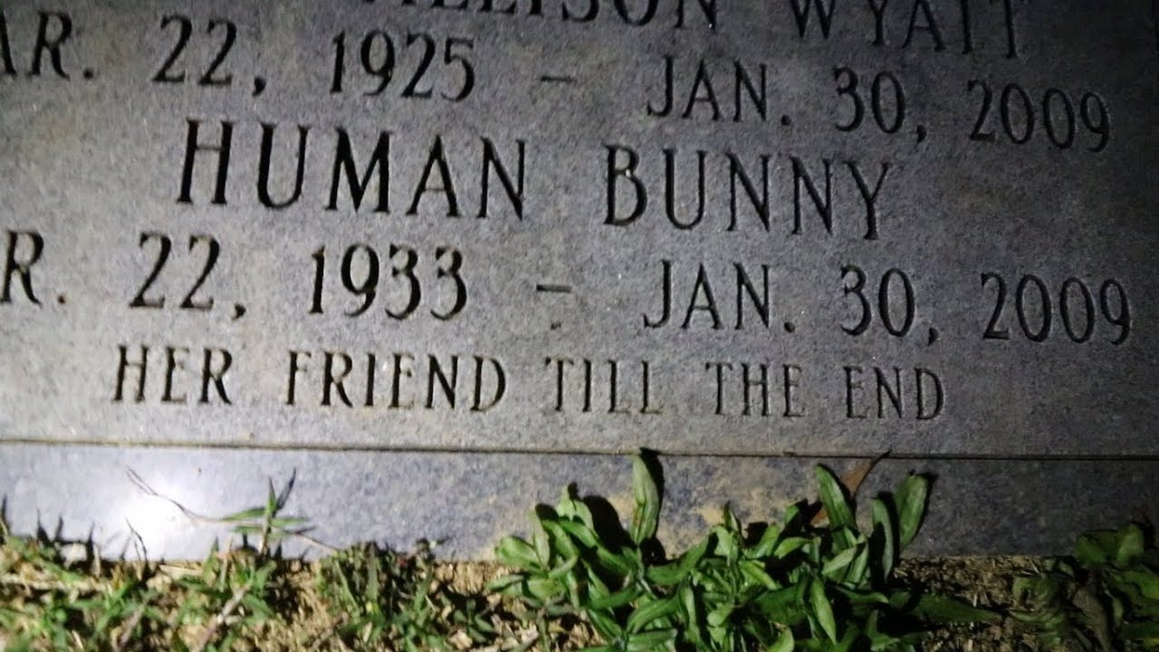 Grave of the Human Bunny - Exploring Cemetery at Night - YouTube