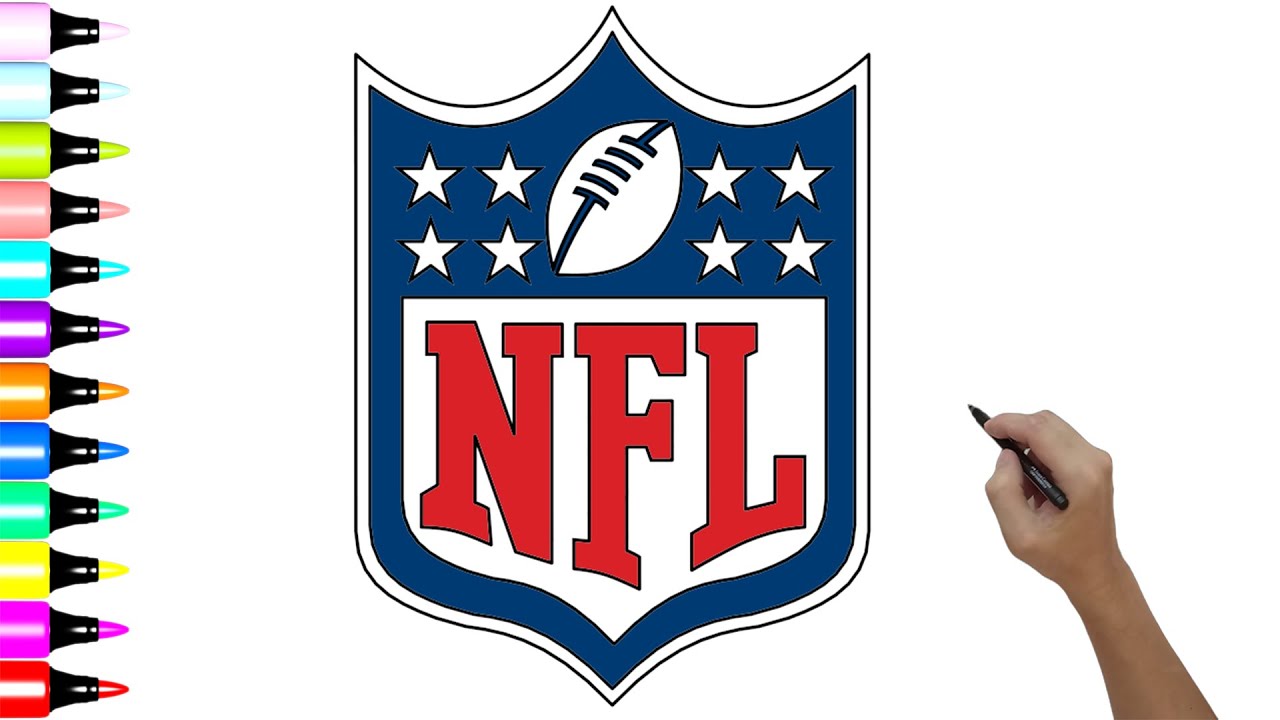 How to Draw NFL Logo - Drawing a NATIONAL FOOTBALL LEAGUE Logo - YouTube