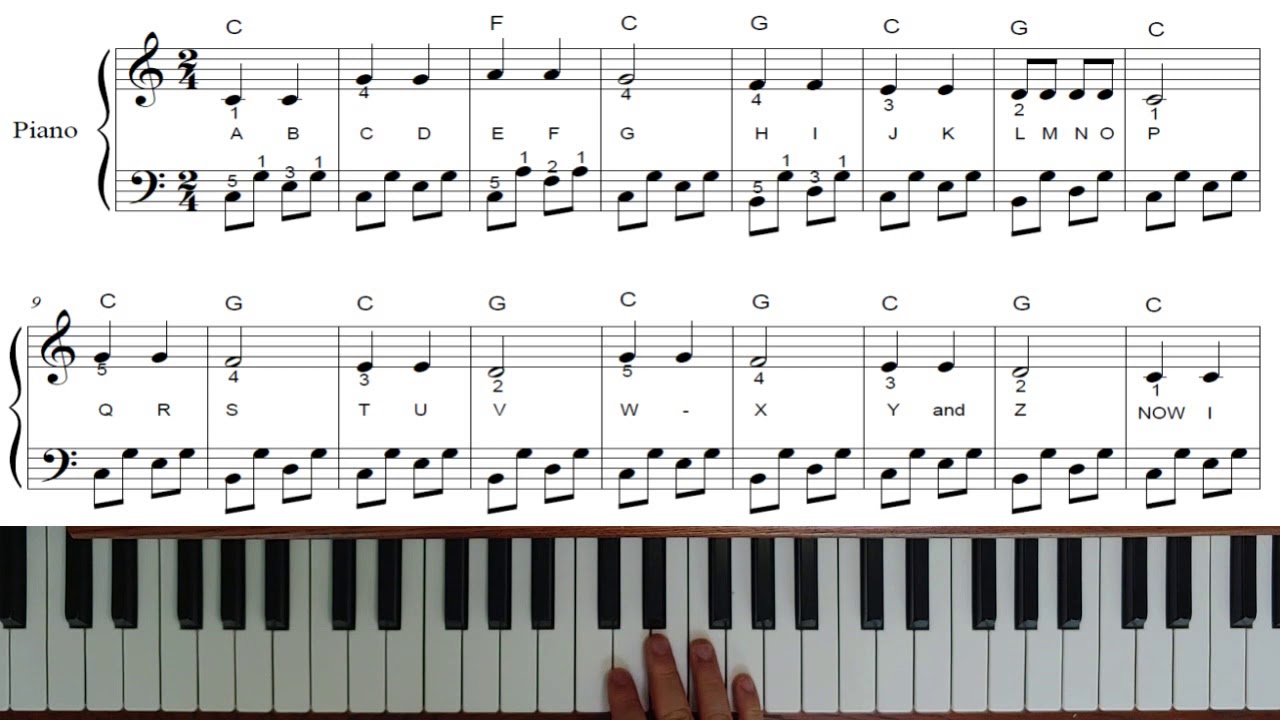 피아노강좌 - ABC song (piano lesson) - YouTube