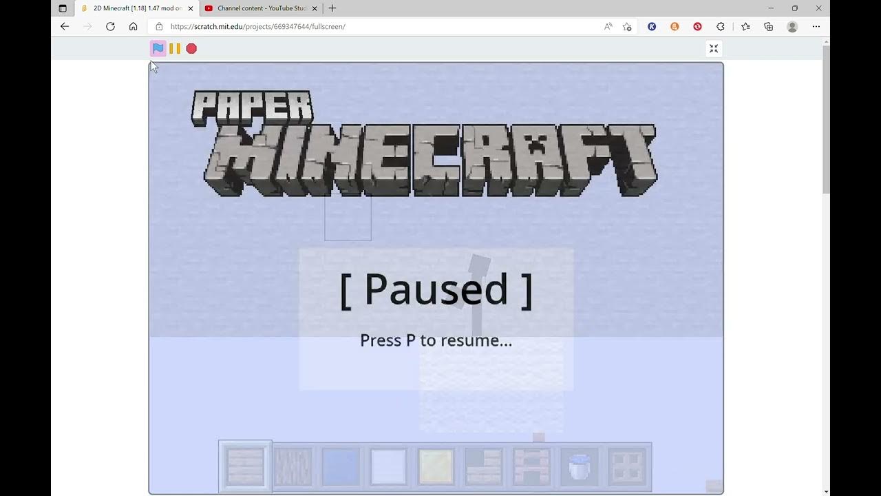 How to add structures to 2d minecarft ppaer minecraft scratch - YouTube