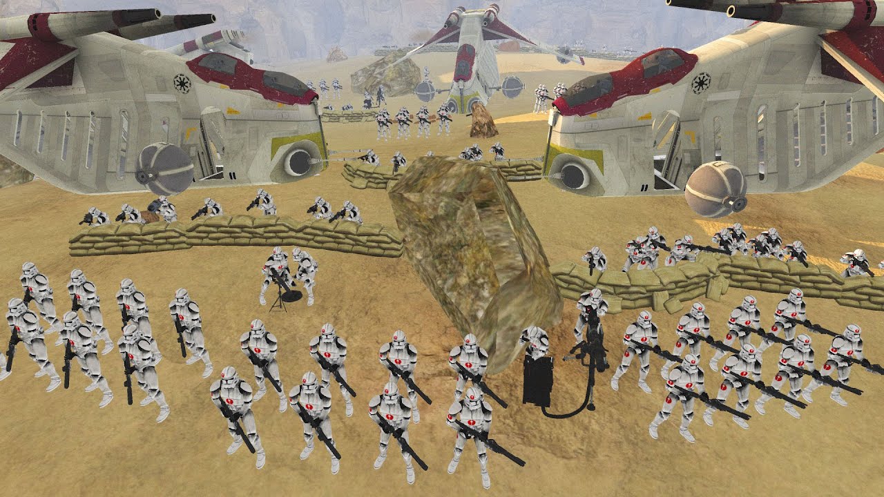 Crashed Clone LAAT GUNSHIP Defense! - Men of War: Star Wars Mod Battle ...