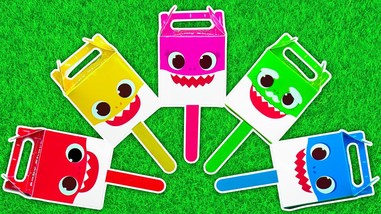 DIY Rainbow Baby Shark Milk Box | Satisfying video candies Mike ...