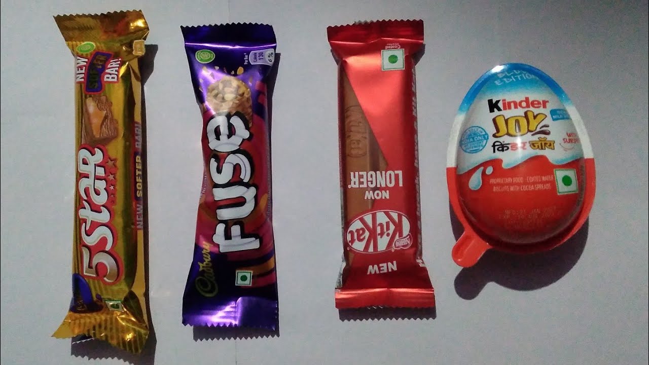 Kinder joy, kitkat, fuse, 5star chocolates unboxing - YouTube