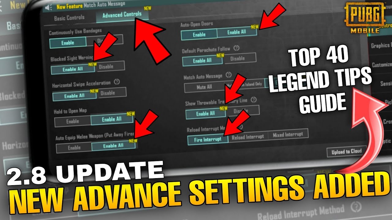 New 2.8 Update Pubg All Basic & Advance Settings Guide // Pubgmobile Basic settings explain ...
