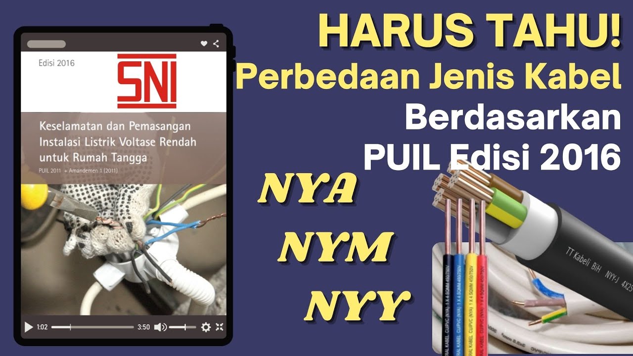 Memahami Jenis Kabel Listrik NYA NYM NYY Standarisasi SNI PUIL - Persyaratan Umum Instalasi ...