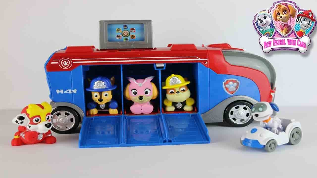 Paw Patrol Mission Cruiser and Mission Pup Toys Fun Unboxing with Cara ...