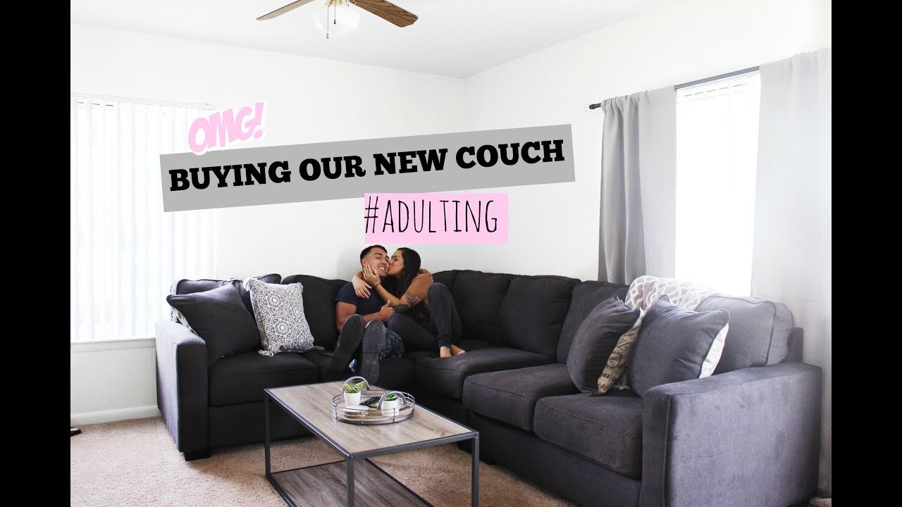 Our FIRST upload//Buying our NEW COUCH - YouTube