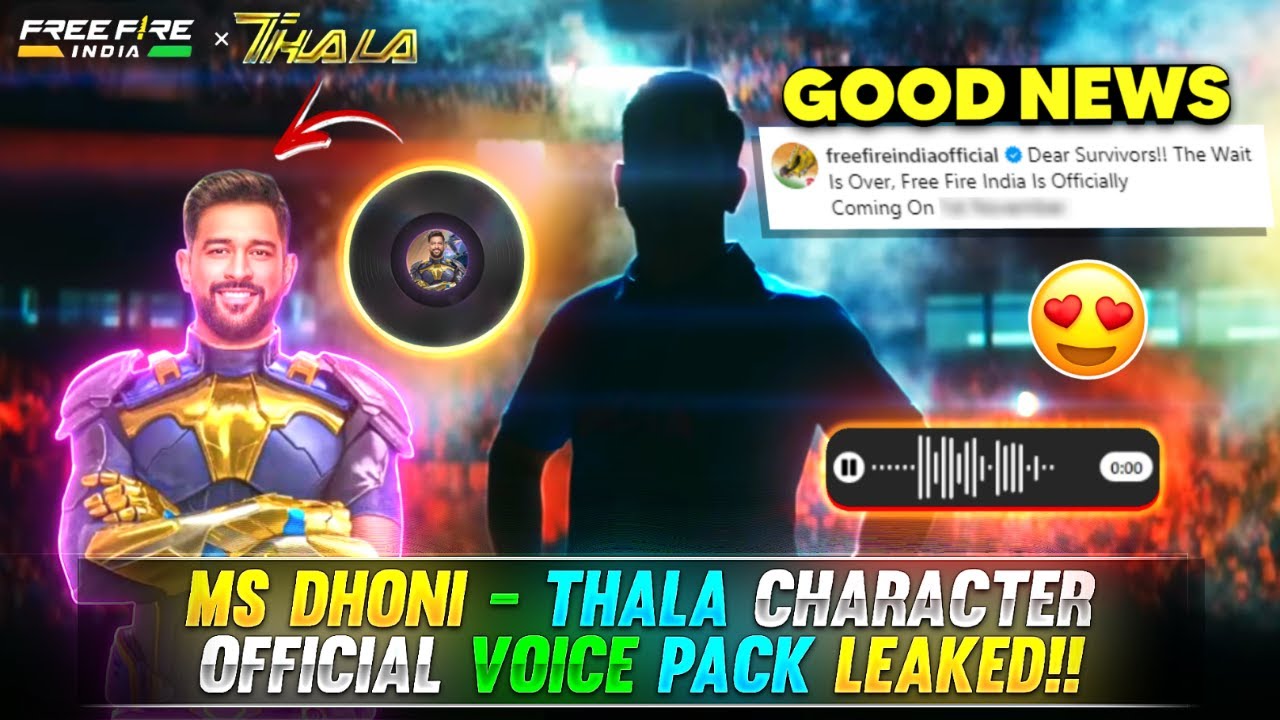 MS DHONI - THALA CHARACTER OFFICIAL VOICE PACK LEAKED!! | FREE FIRE ...