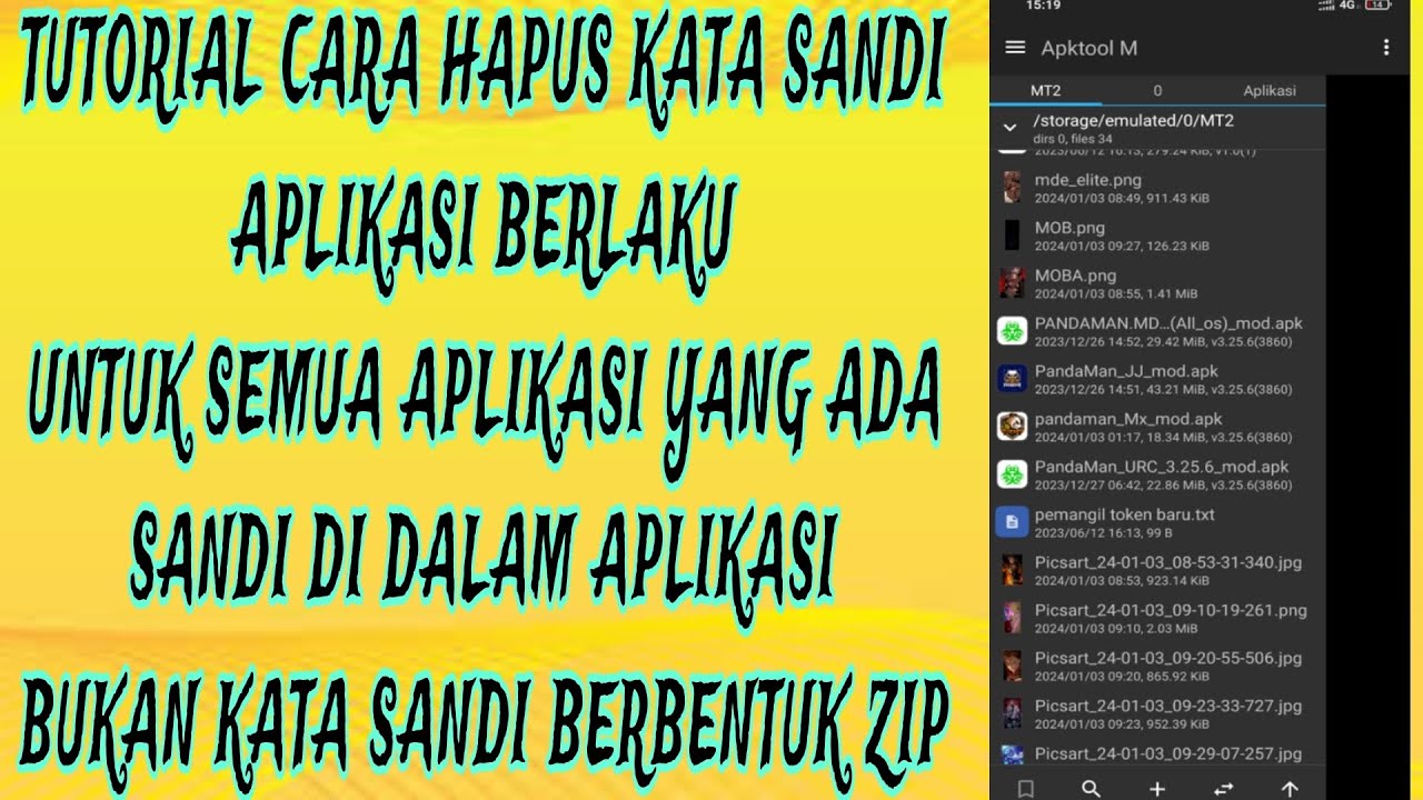 TUTORIAL CARA HAPUS SANDI APLIKASI MOD BERLAKU UNTUK SEMUA MOD YANG ADA ...