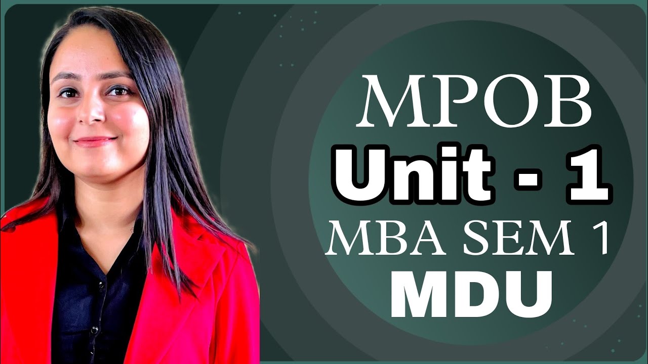 Management Process and Organisational behaviour unit 1 | mba sem 1 MDU ...